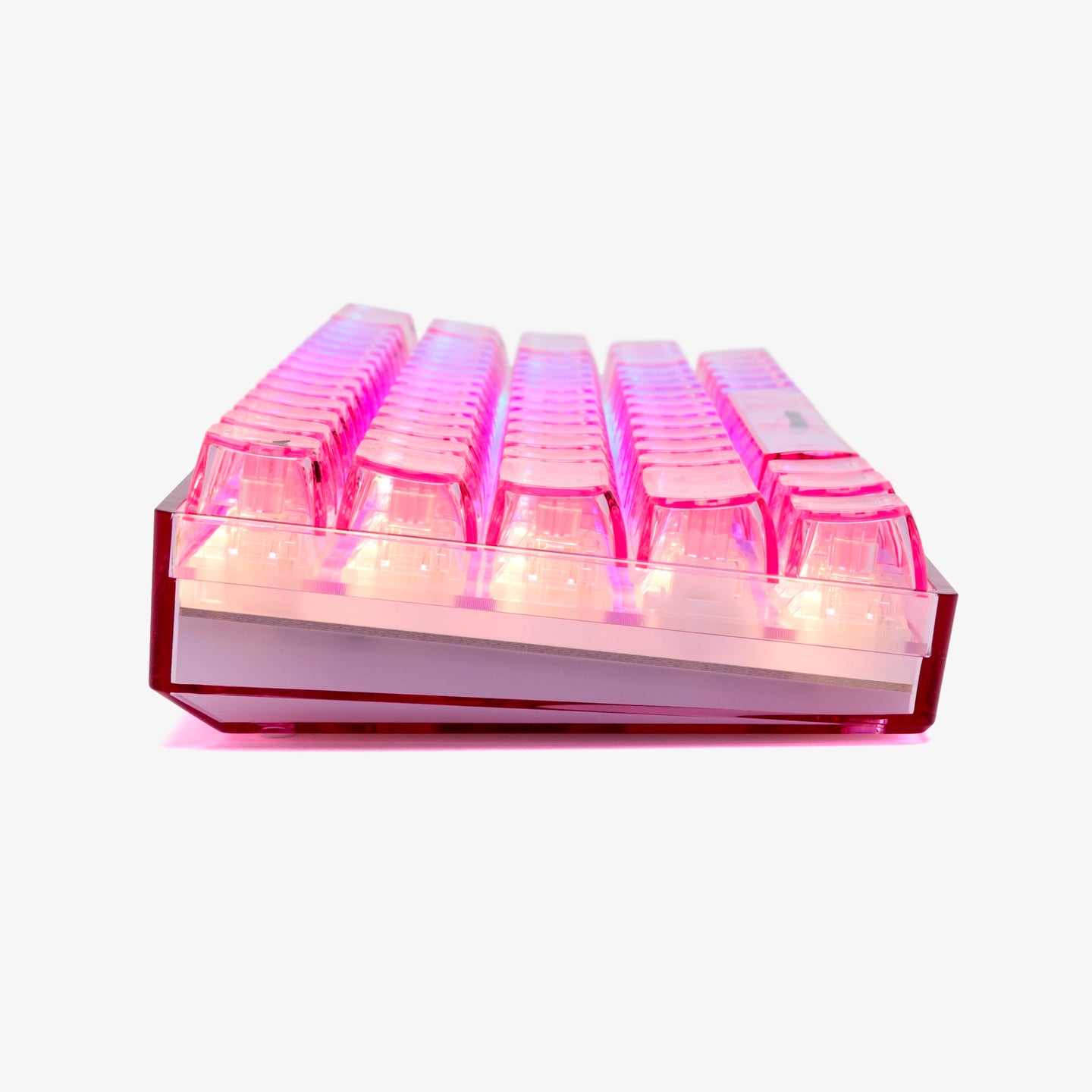 CLEAR ROSE QUARTZ Basecamp 65 Keyboard (Silent Glacier Switch) – Higround