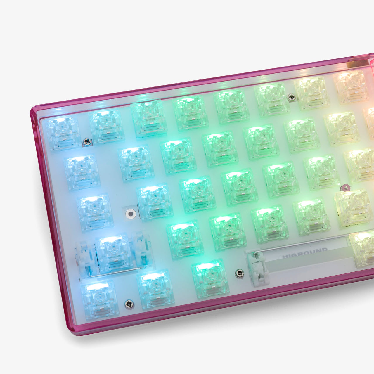 CLEAR ROSE QUARTZ Basecamp 65 Keyboard (Silent Glacier Switch) – Higround