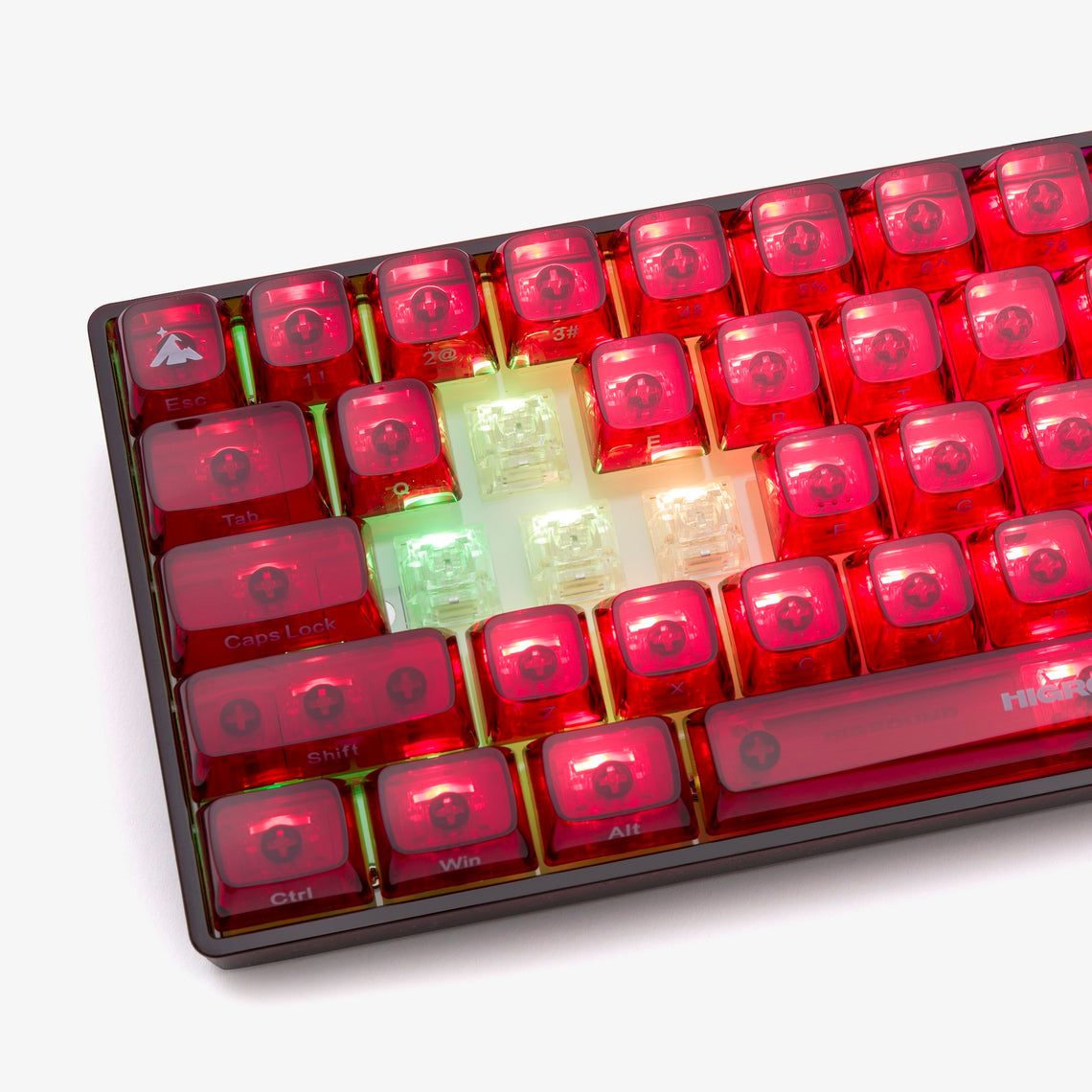 CLEAR RUBY Basecamp 65 Keyboard (Silent Glacier Switch) – Higround