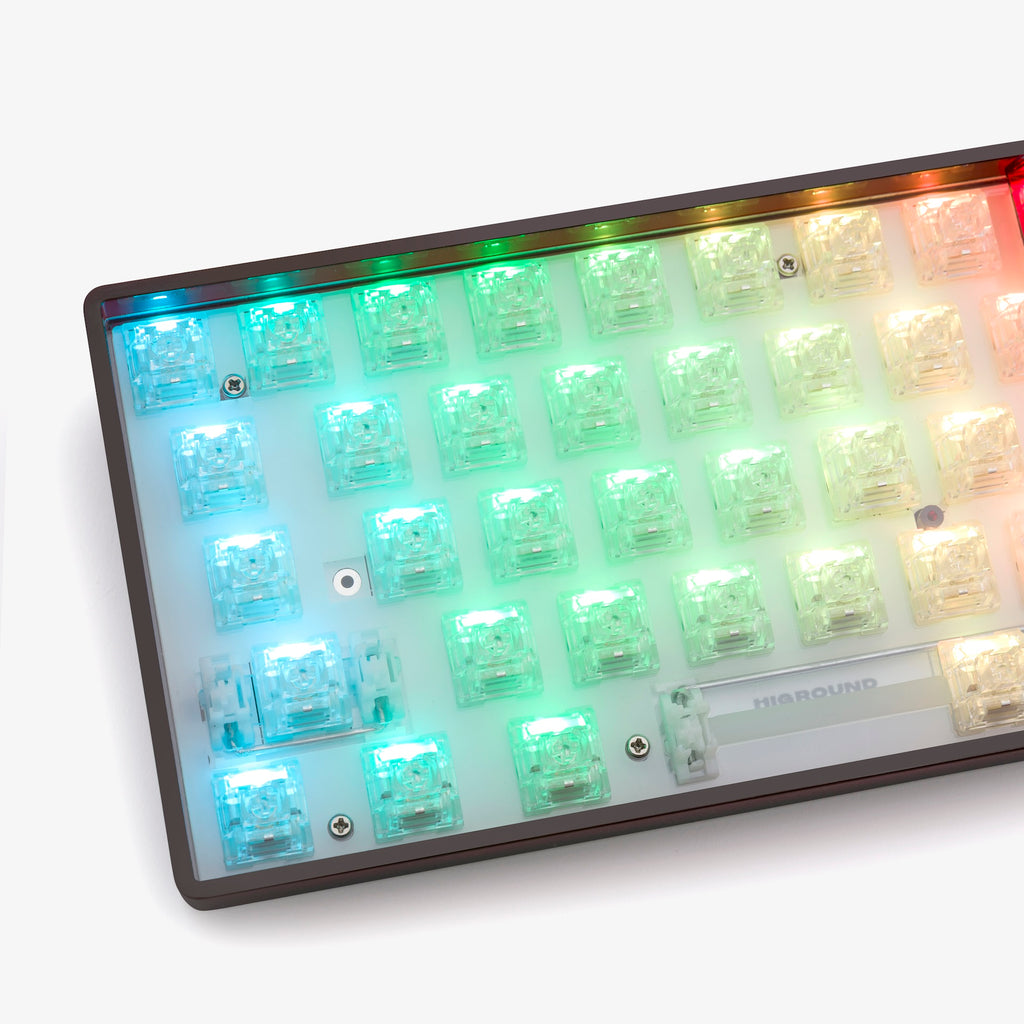 CLEAR RUBY Basecamp 65 Keyboard (Silent Glacier Switch) – Higround