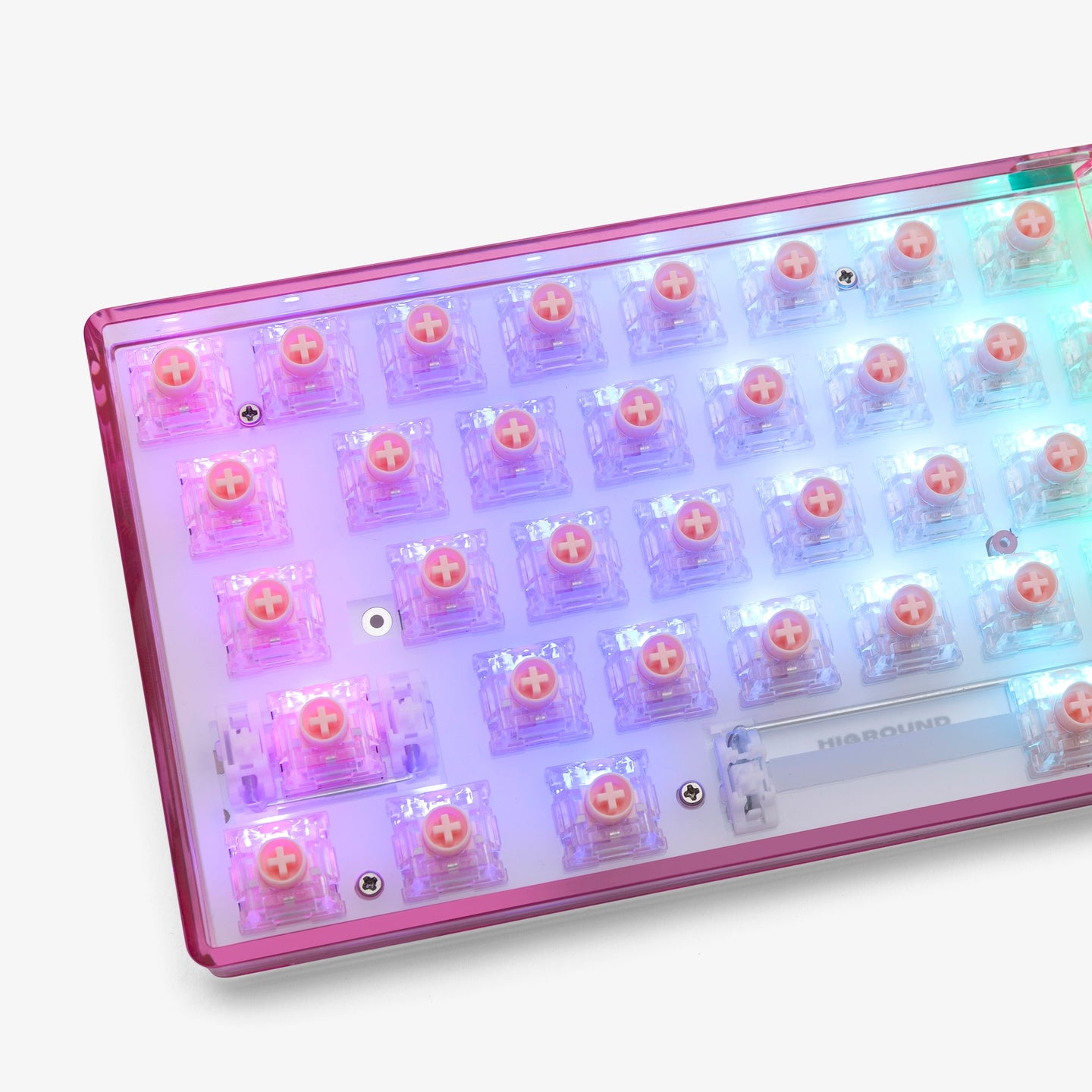 CLEAR ROSE QUARTZ Basecamp 65 Keyboard (Honey V2 Switch) – Higround