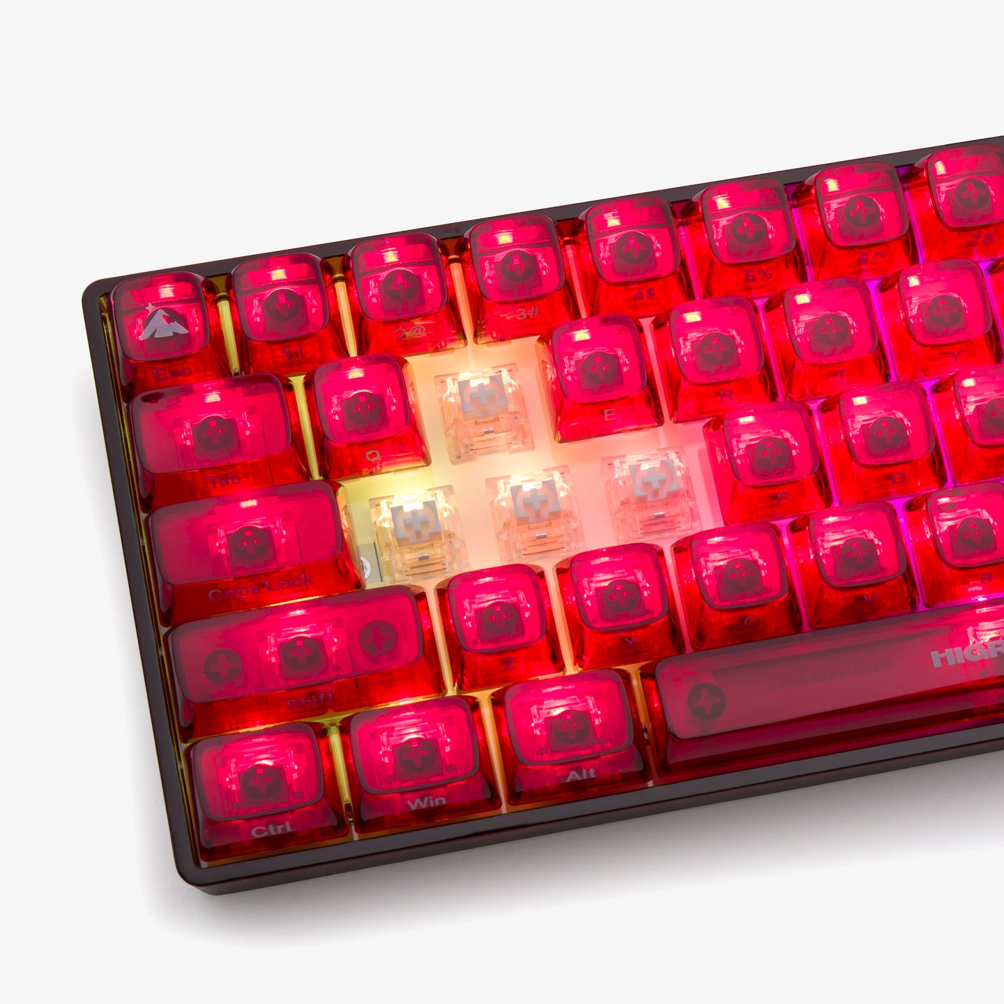 CLEAR RUBY Basecamp 65 Keyboard (White Flame Switch) – Higround