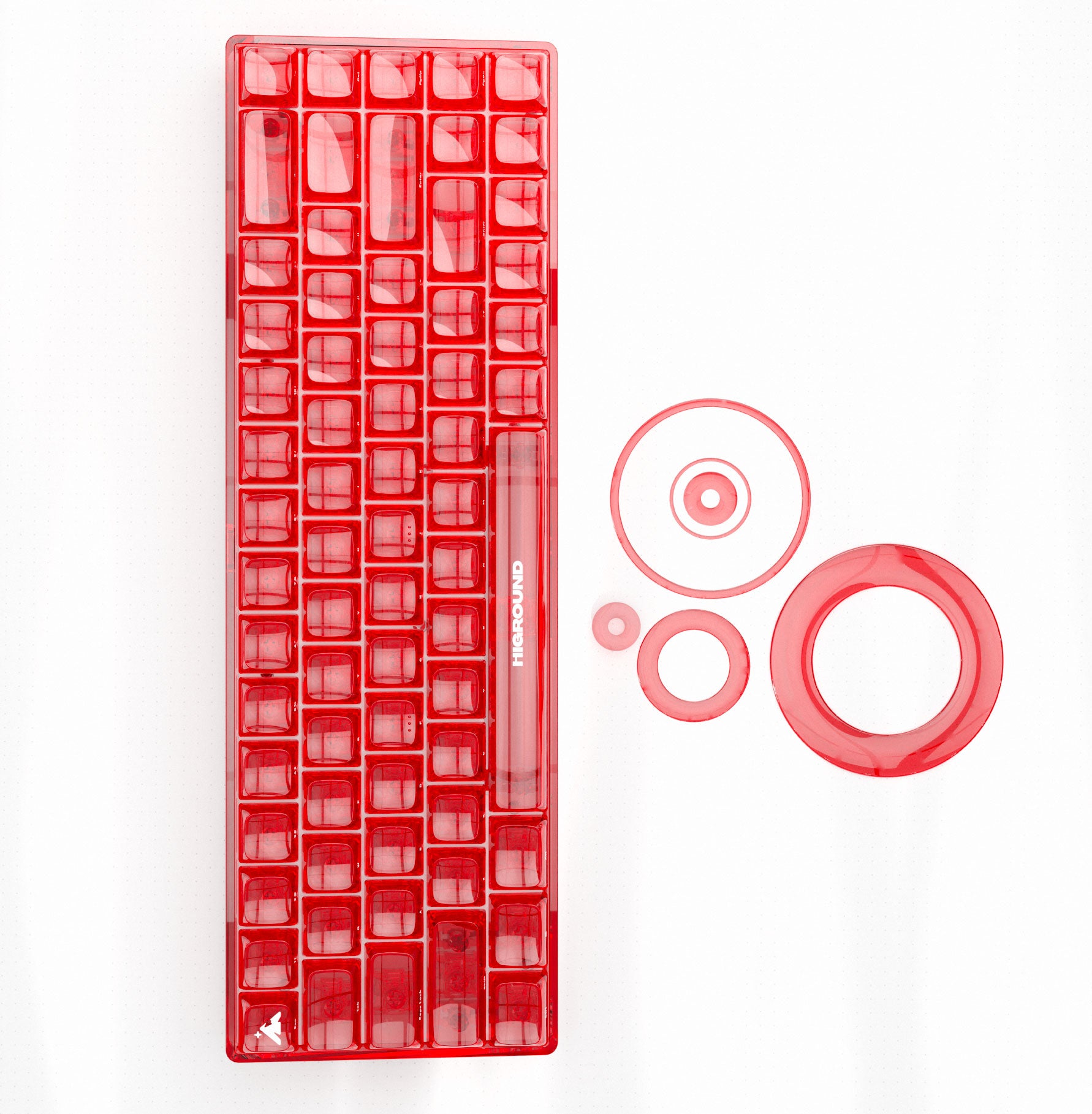 CLEAR RUBY Basecamp 65 Keyboard (Silent Glacier Switch) – Higround